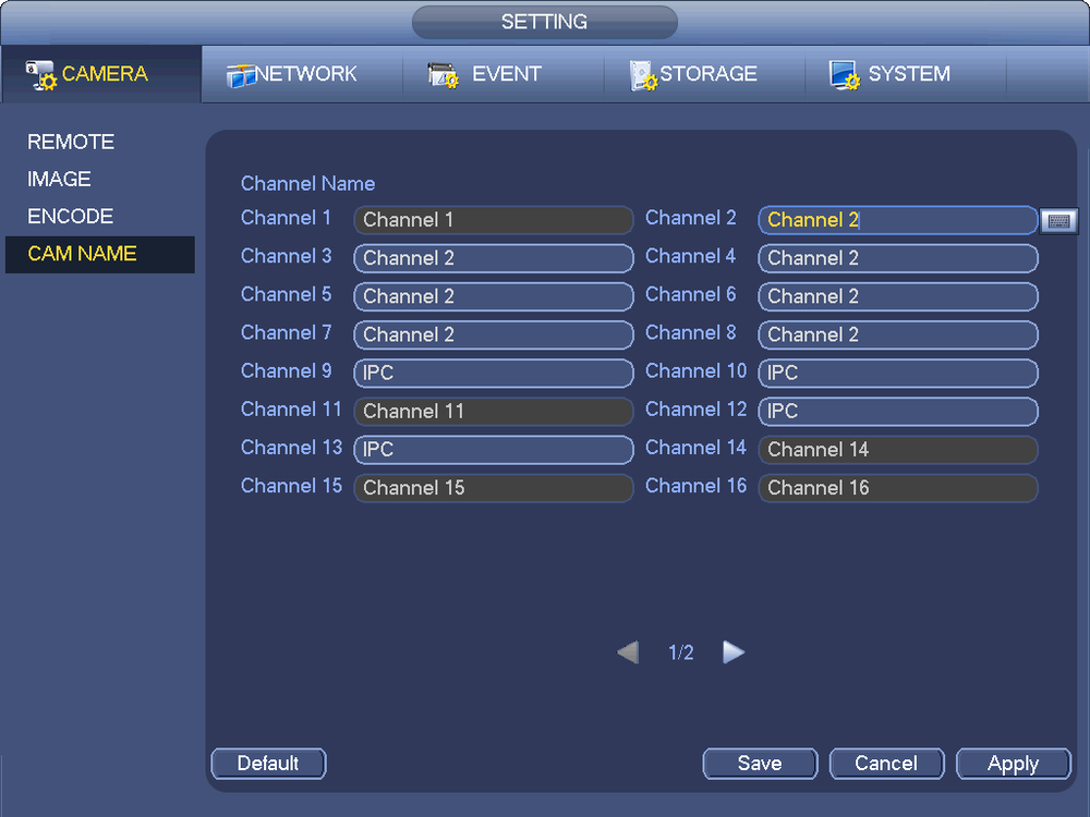 NVRChannelName - Dahua Wiki
